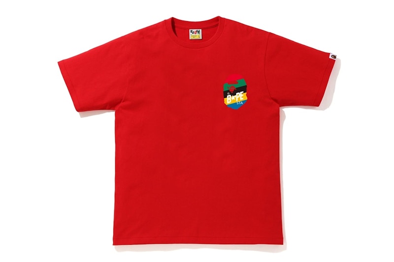 BAPE Multi Color Sta Logo Tee Red Men's - SS20 - US