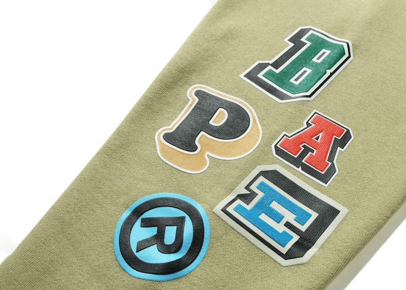 BAPE Multi Fonts Loose Fit Pullover Hoodie Beige Men's - FW21 - US