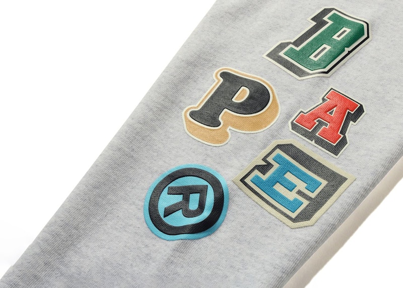 BAPE Multi Fonts Loose Fit Pullover Hoodie Gray Men's - FW21 - US
