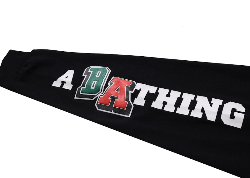 BAPE Multi Fonts Relaxed Fit Heavyweight L/S Tee Black Men's - FW21 - US