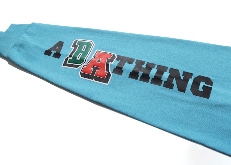 BAPE Multi Fonts Relaxed Fit Heavyweight L/S Tee Sax Men's - FW21 - US