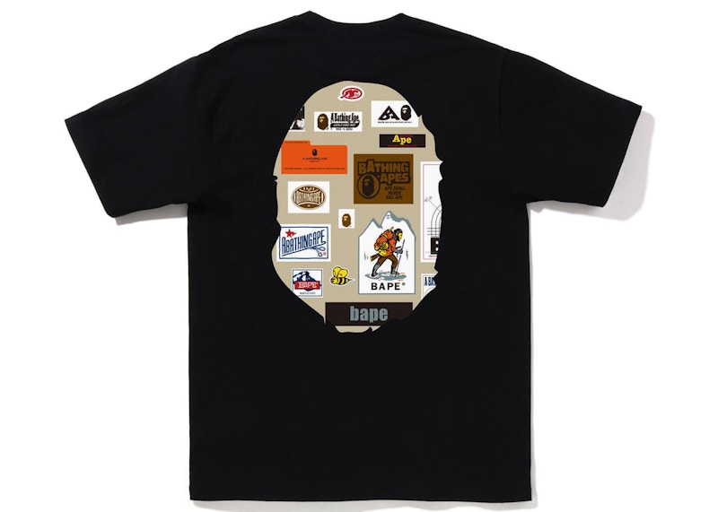 BAPE Multi Label Big Ape Head Tee Black Men's - FW22 - US
