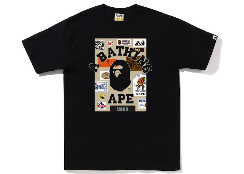 BAPE Multi Label on College Tee Black Men's - FW22 - US