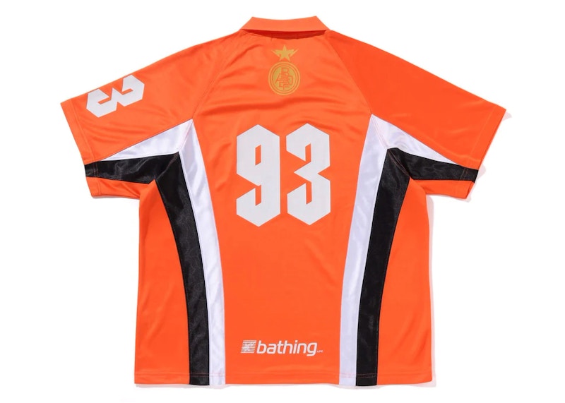 BAPE Multi Logo Relaxed Fit Soccer Jersey Orange - SS24 - US