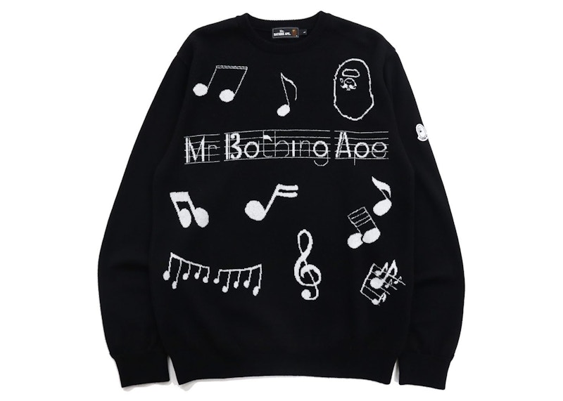 BAPE Music Score Knit Black Men's - FW21 - US