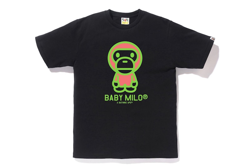 BAPE Neon Baby Milo Tee Black/Yellow Men's - SS20 - US