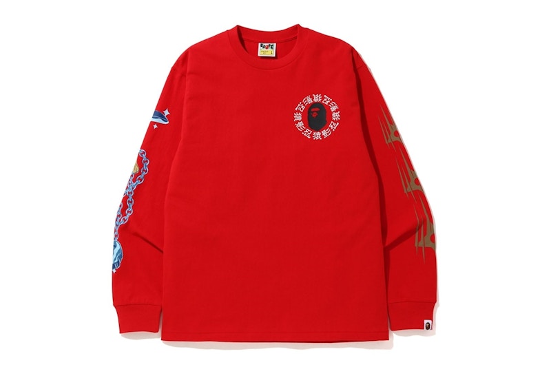 BAPE Ninja L/S Tee Red Men's - SS20 - US