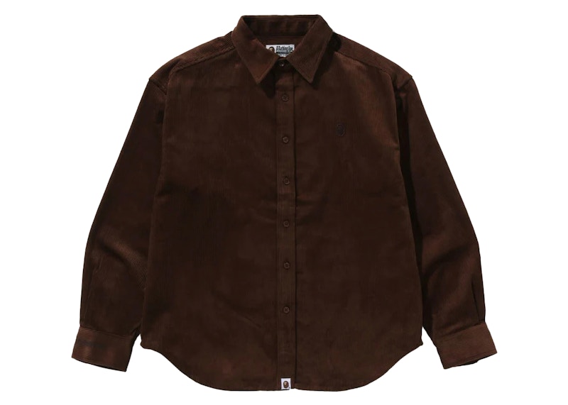 BAPE One Point Corduroy L/S Shirt Brown Men's - FW24 - US