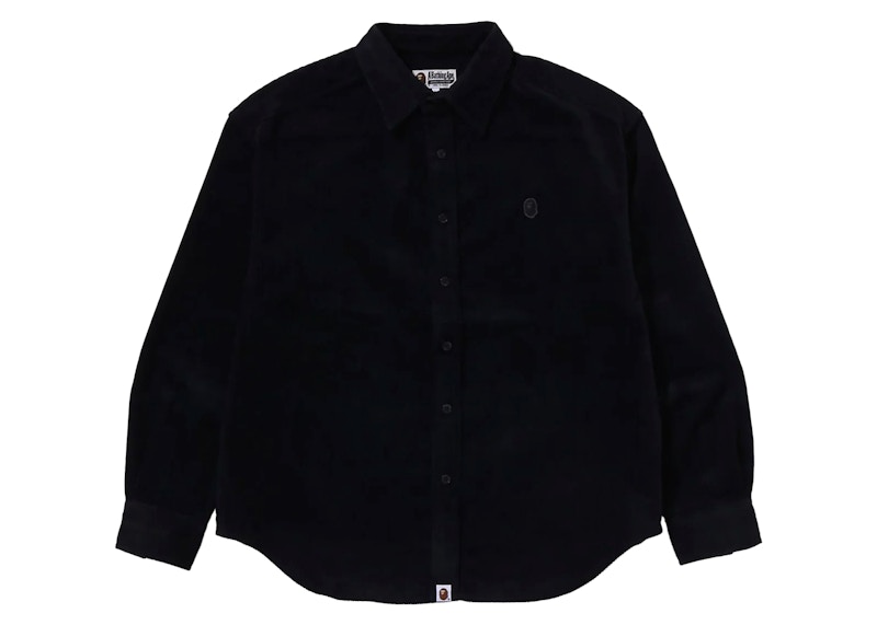 BAPE One Point Corduroy L/S Shirt Charcoal Men's - FW24 - US