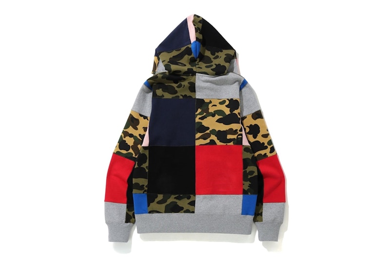 BAPE Patchwork Full Zip Hoodie Multi - SS20