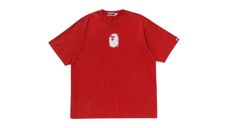 BAPE Pigment Print Ape Head Relaxed Fit Tee Red Men's - SS25 - US