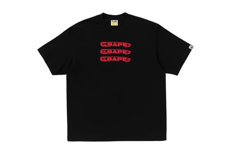 BAPE Pin Logo Relaxed Fit Tee Black - FW24 - US