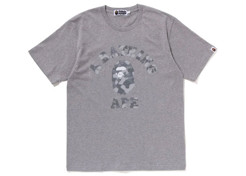 BAPE Radiation Camo College Tee Gray Men's - SS23 - US