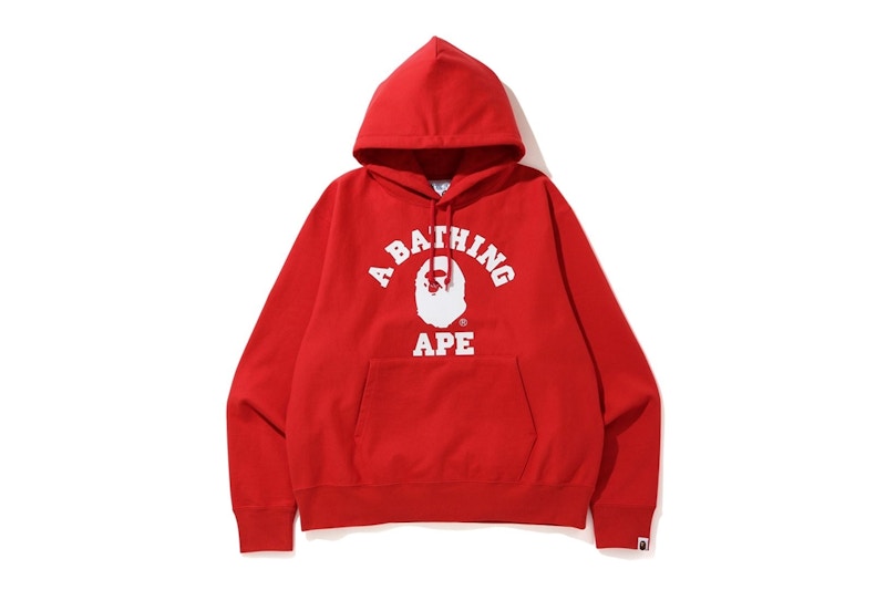 BAPE Relaxed Classic College Pullover Hoodie Red Men's - SS20 - US