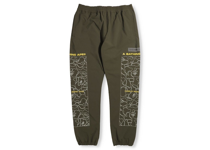 BAPE Rip Stop Track Pants Olivedrab Men's - FW21 - US