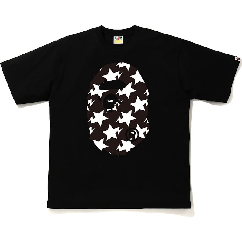 BAPE STA Pattern Big Ape Head Relaxed Tee Black/Black Men's - FW20 - US