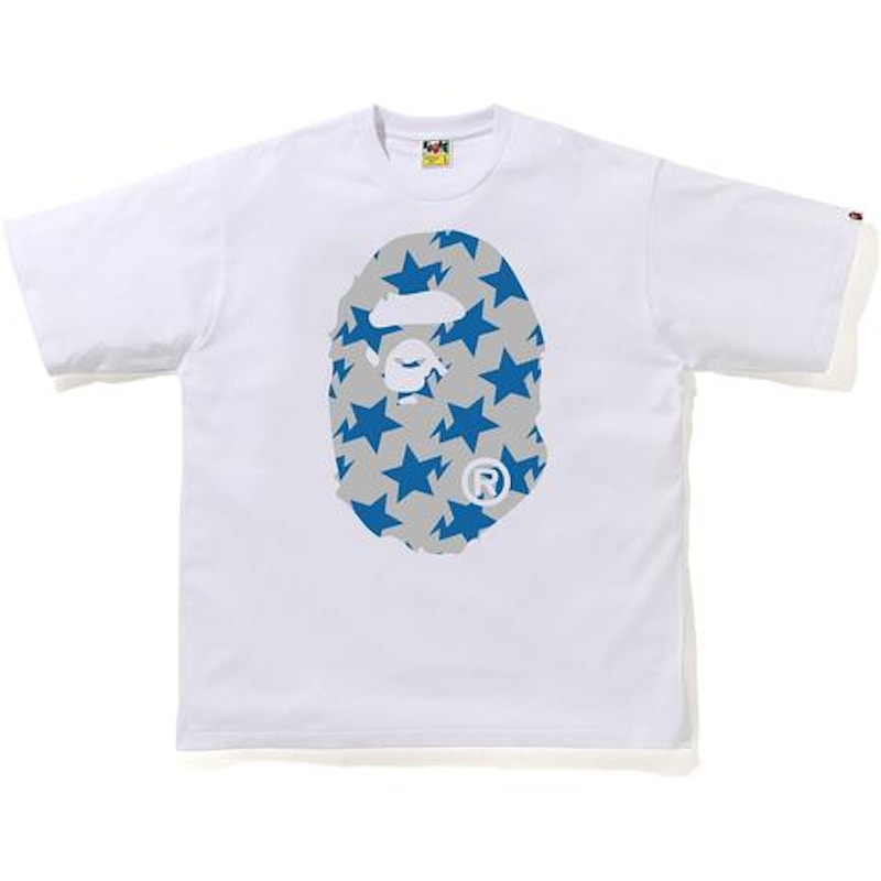 BAPE STA Pattern Big Ape Head Relaxed Tee White/Gray - FW20 Men's - US