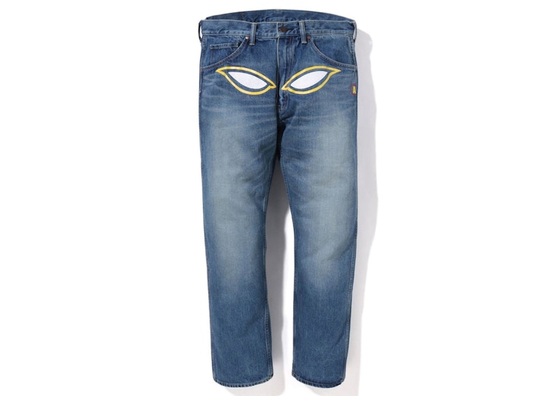 BAPE Shadow Bape Loose Fit Denim Pants Indigo Men's - SS23 - US