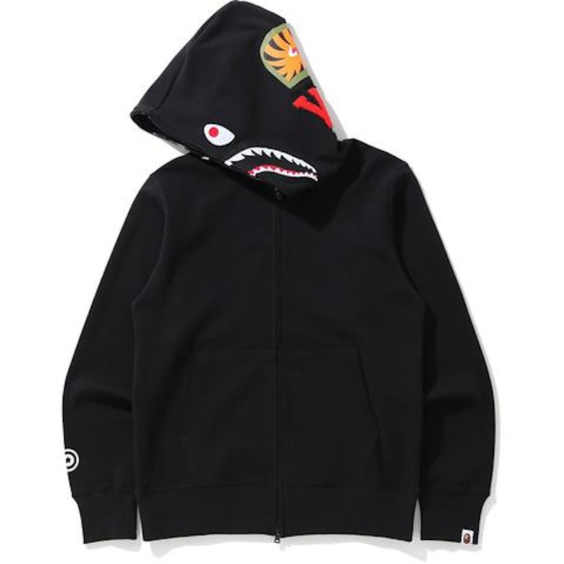 BAPE Shark Double Knit Full Zip Hoodie Black Men's - FW20 - US