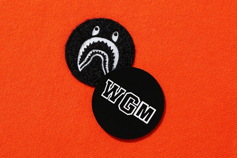 BAPE Shark Emblem Pullover Hoodie Orange - FW19