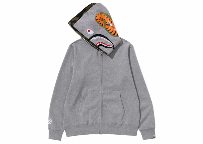 BAPE Shark Full-Zip Hoodie (FW23) Gray Men's - FW23 - US