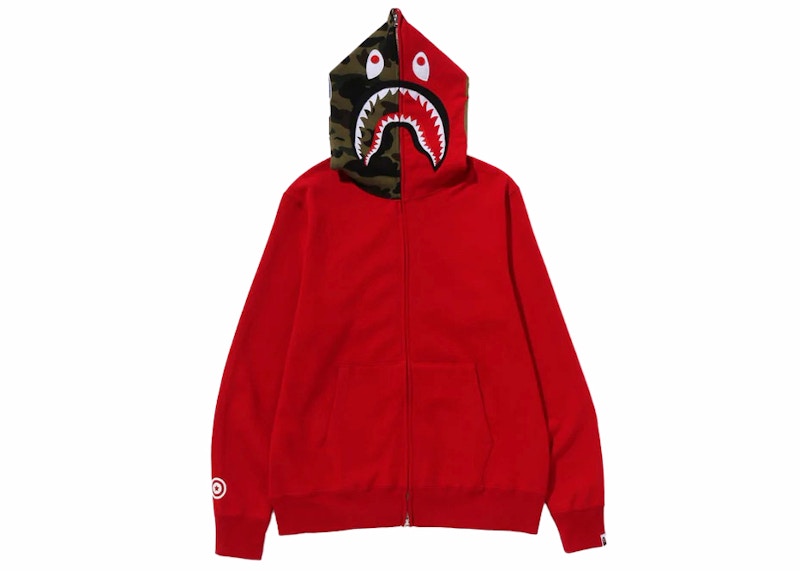 BAPE Shark Full-Zip Hoodie (FW23) Red Men's - FW23 - US