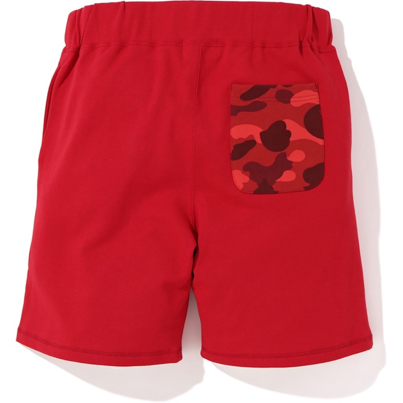 BAPE Shark Sweat Shorts Red/Red Men's - FW19 - US