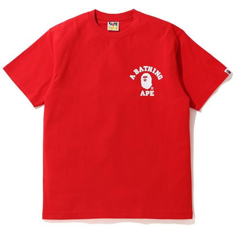 BAPE Silicon College One Point T-Shirt Red Men's - SS20 - US