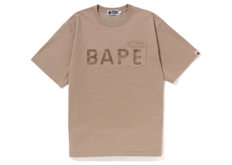 BAPE Smooth Relaxed Fit Pocket Tee Beige Men's - SS23 - US