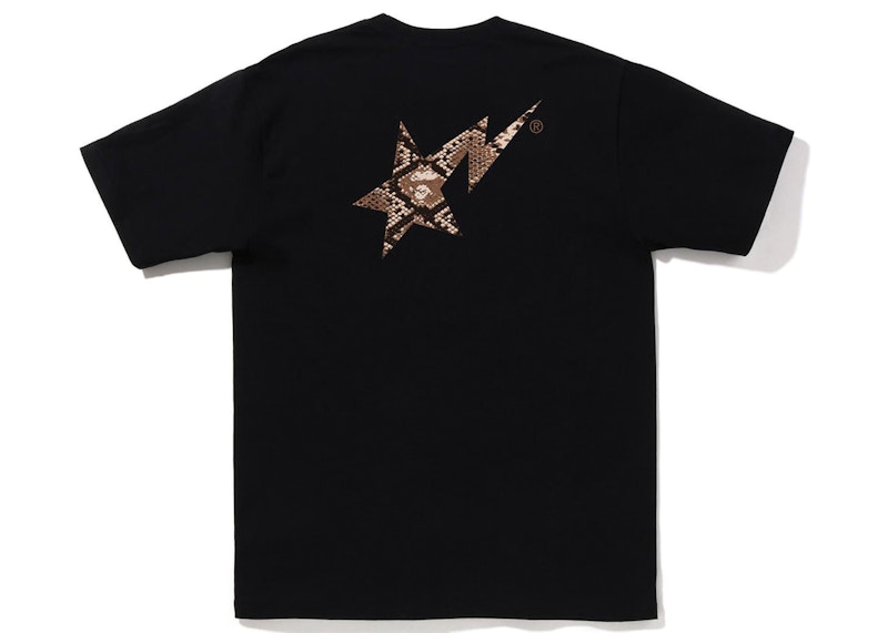 BAPE Snake Bape Sta Logo Tee Black Beige Men's - FW22 - US
