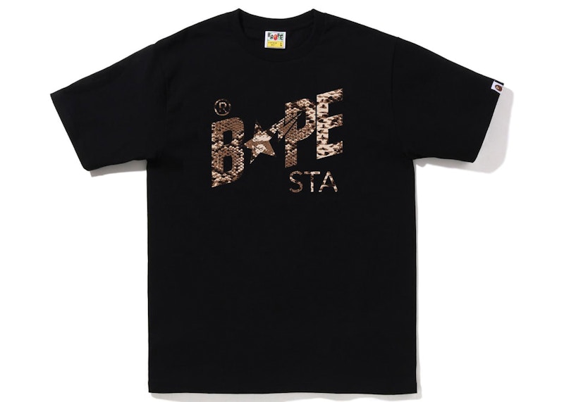 BAPE Snake Bape Sta Logo Tee Black Beige - FW22 - DE