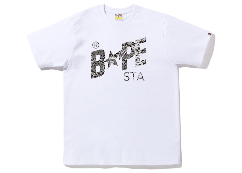 BAPE Snake Bape Sta Logo Tee White Grey Men's - FW22 - US