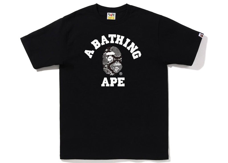 BAPE Snake College Tee Black Grey - FW22 - MX