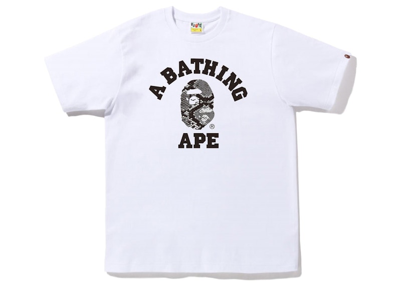 BAPE Snake College Tee White Grey Men's - FW22 - US