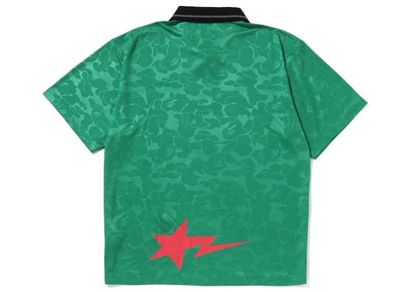 BAPE Soccer Game Relaxed Fit Polo Green Men's - FW22 - US