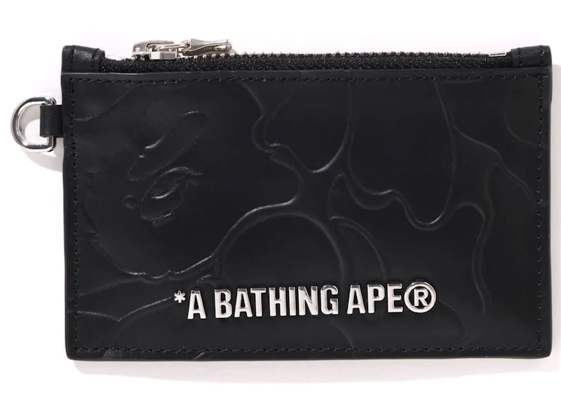 BAPE Solid Camo Card Holder Small Wallet Black Men's - SS24 - US