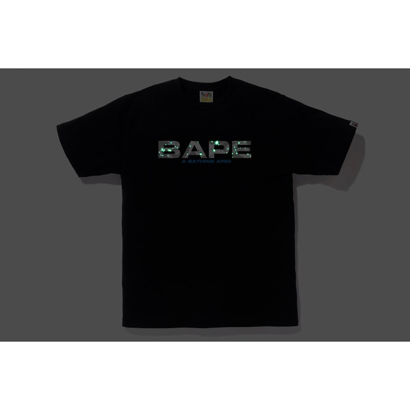 BAPE Space Camo Bape Logo Tee Black Men's - SS19 - US