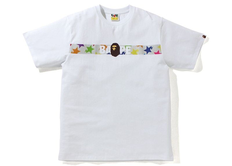 BAPE Sta Pattern Tape Ape Head Tee White Men's - FW21 - US