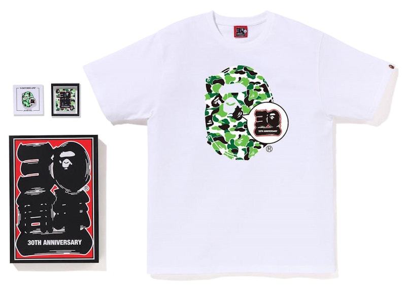BAPE Store Chengdu Bape 30th Anniversary Ape Head Tee Set White Men's ...