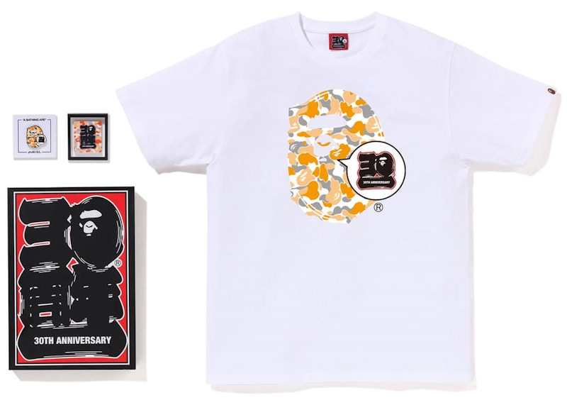 BAPE Store Fukuoka Bape 30th Anniversary Ape Head Tee Set White Men's ...