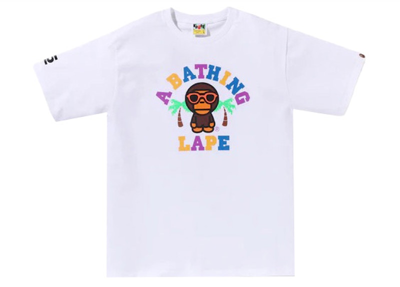 BAPE Store LA 5th Anniversary Baby Milo College Tee White Men's - SS23 - US