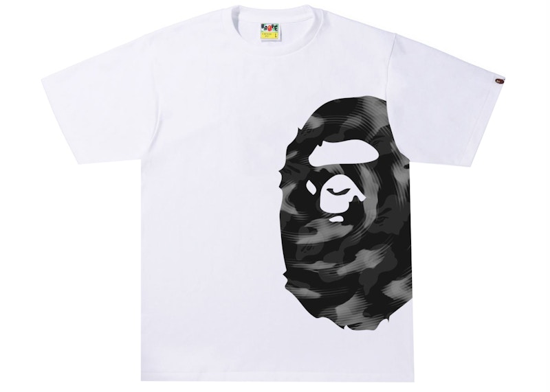 BAPE Stroke Camo Side Big Ape Head Tee White/Black - SS22 Men's - US