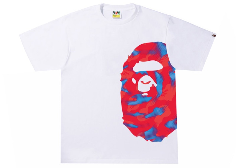 BAPE Stroke Camo Side Big Ape Head Tee White/Red Men's - SS22 - US