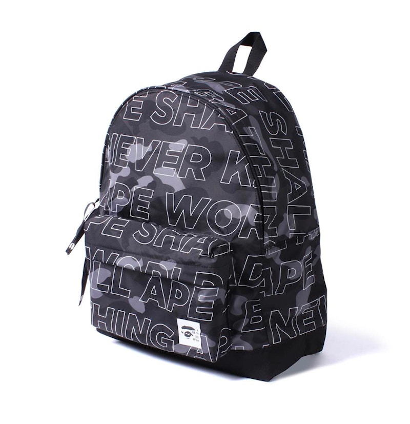 BAPE Text Camo Day Pack Black - US