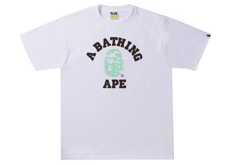 BAPE Text Code Camo College Tee White Men's - SS22 - US