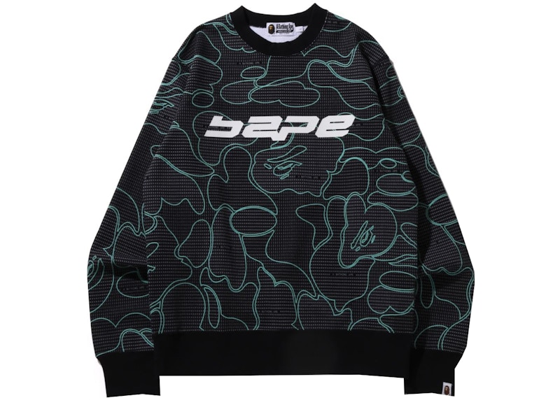 BAPE Text Code Camo Crewneck Black Men's - SS22 - US