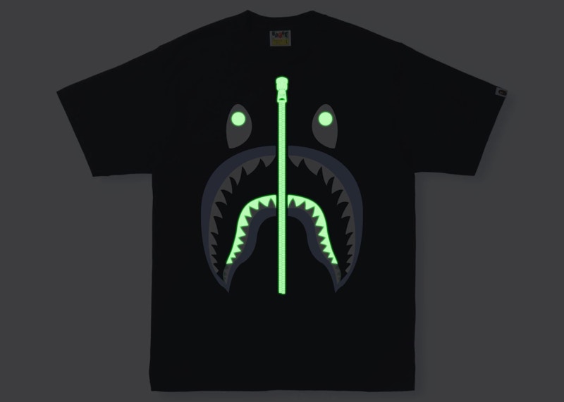 BAPE Text Code Camo Shark Tee Black Men's - SS22 - US