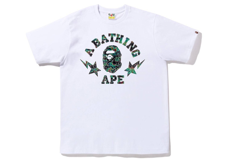 BAPE Thermography Polygon College Tee White Men's - SS23 - US