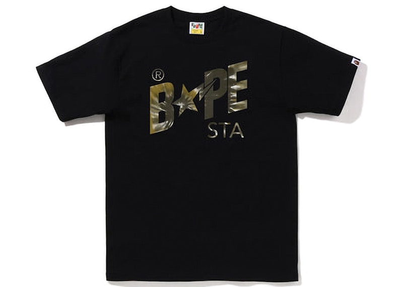 BAPE Tie Dye Bape Sta Logo Tee Black Black - FW22 Men's - US