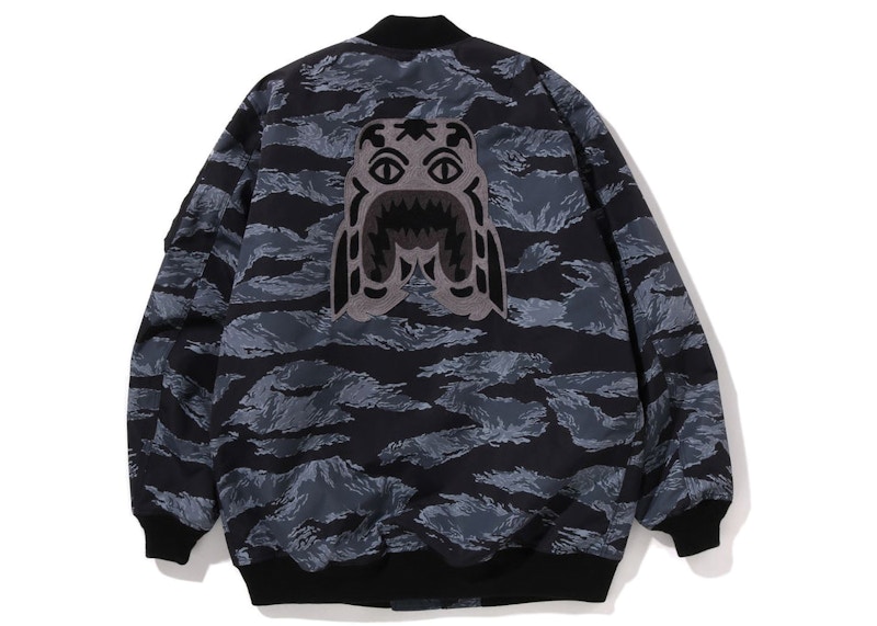 BAPE Tiger Camo Long MA-1 Jacket Black Men's - SS23 - US